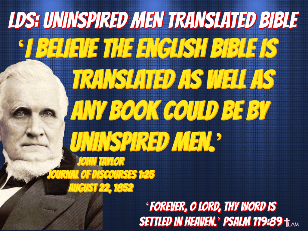 LDS: Uninspired Men Translated Bible | Life After Ministry